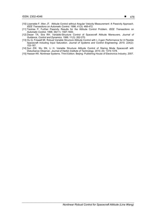 Nonlinear Robust Control for Spacecraft Attitude | PDF