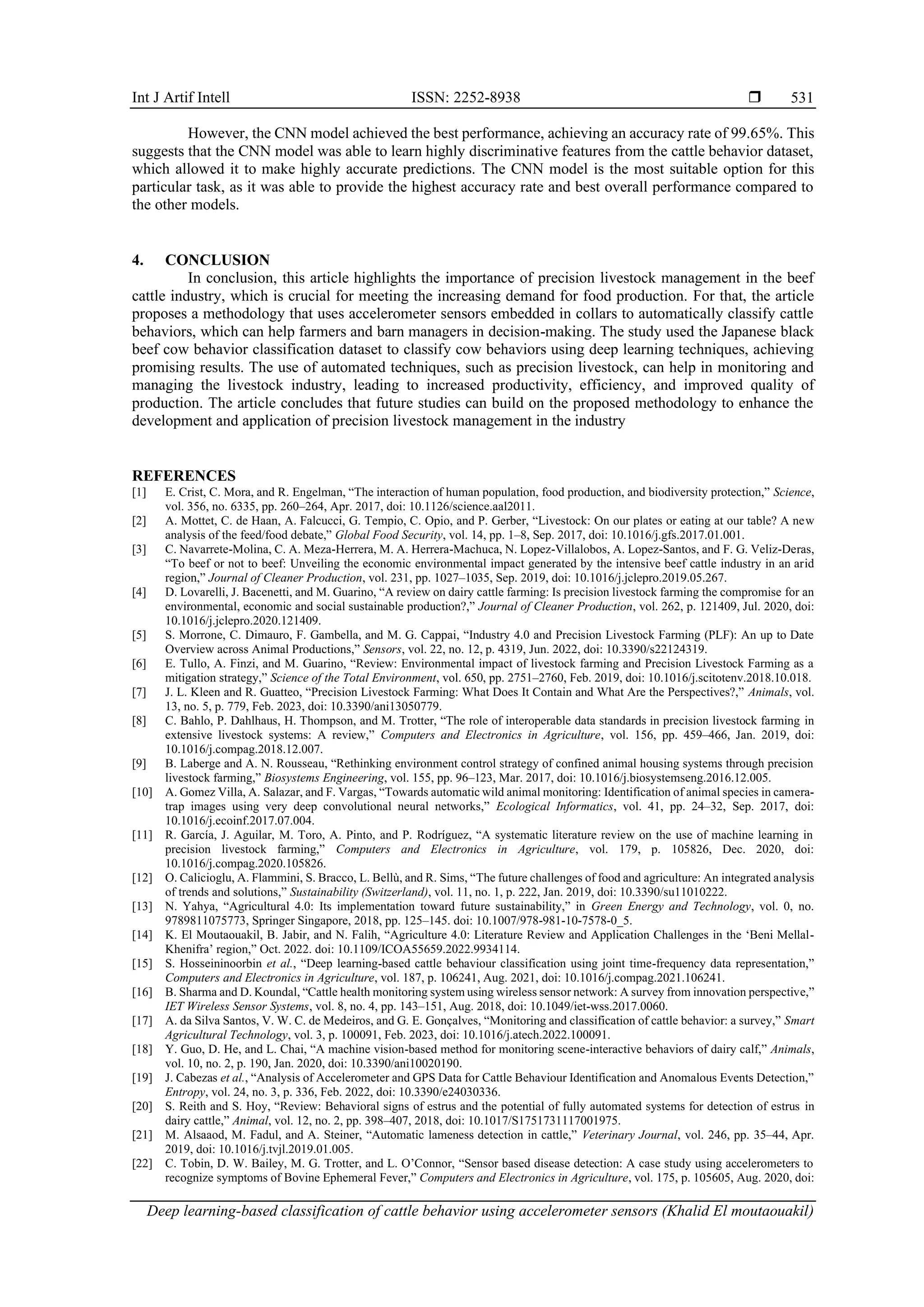 Deep learning-based classification of cattle behavior using ...