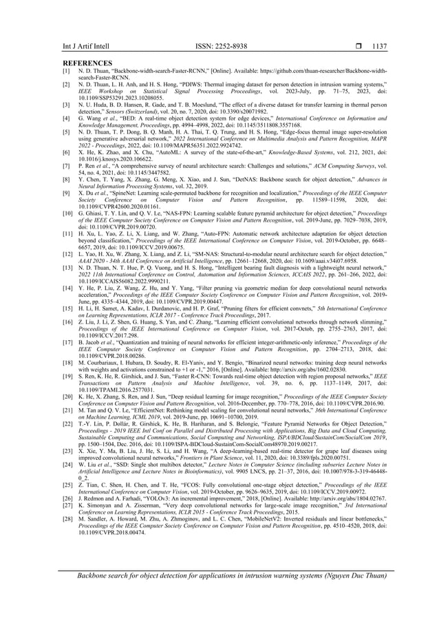 Backbone search for object detection for applications in intrusion ...