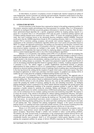 Enhancing the smart parking assignment system through constraints ...