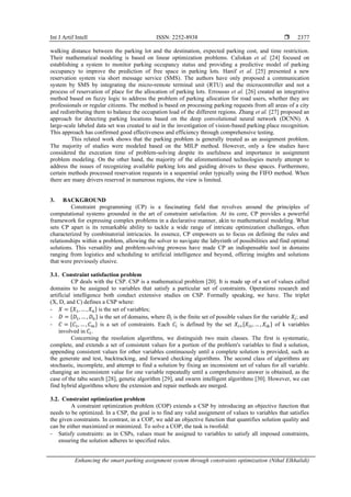 Enhancing the smart parking assignment system through constraints optimization | PDF