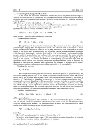 Enhancing the smart parking assignment system through constraints optimization | PDF