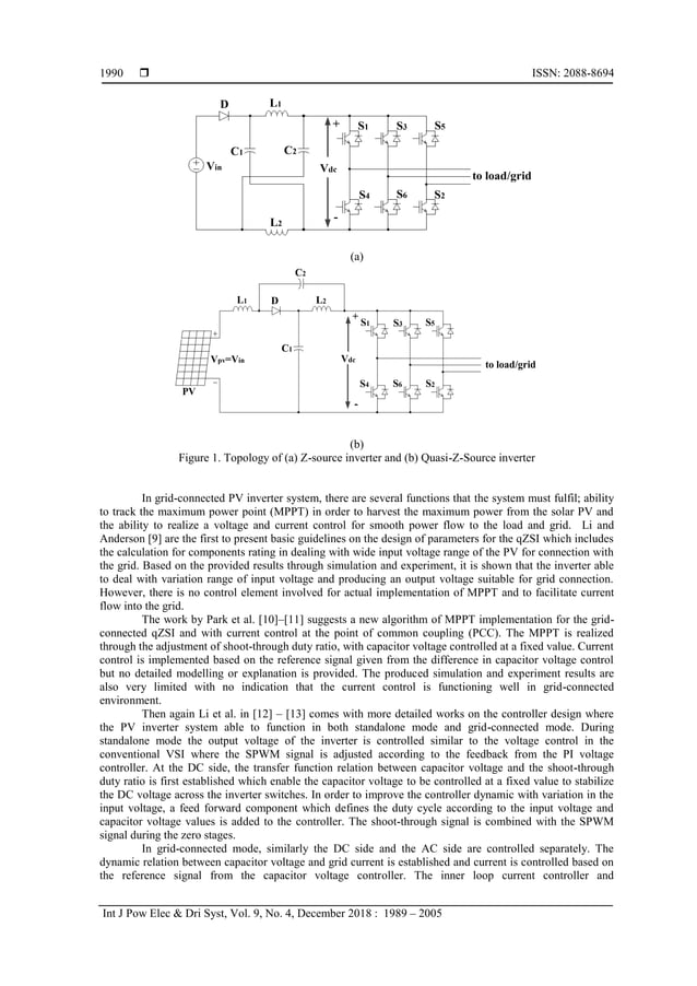 Design And Development Of Grid Connected Quasi Z Source Pv Inverter Pdf