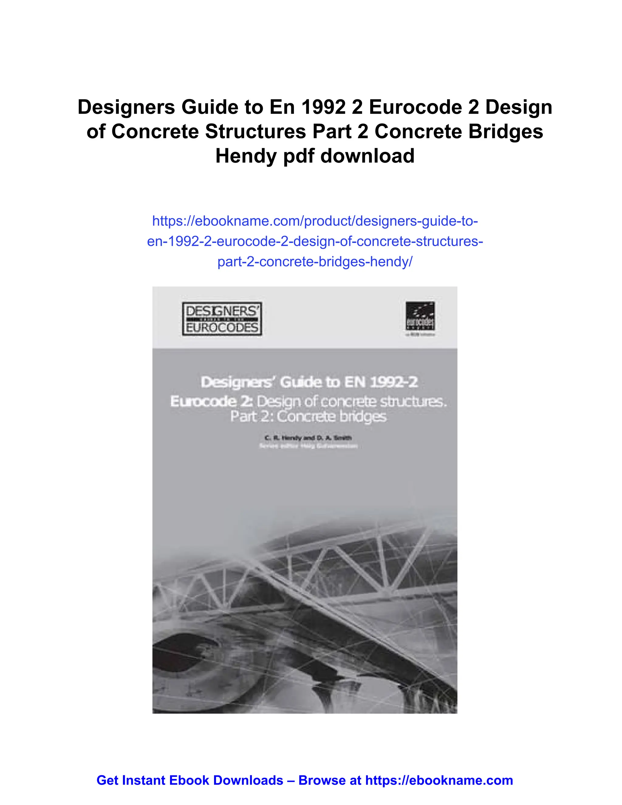 Designers Guide to En 1992 2 Eurocode 2 Design of Concrete Structures Part 2 Concrete Bridges ...
