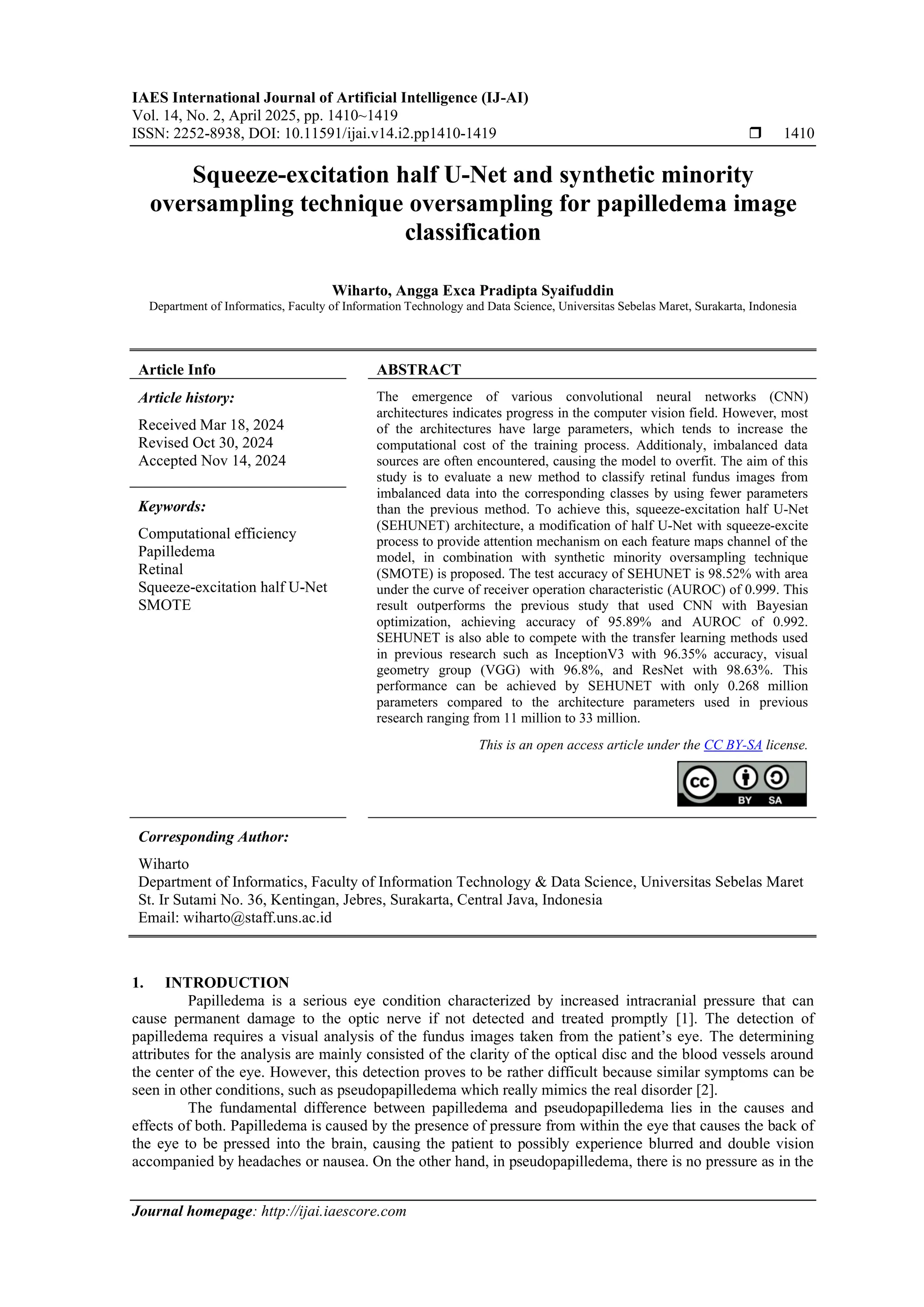 Squeeze-excitation half U-Net and synthetic minority oversampling ...