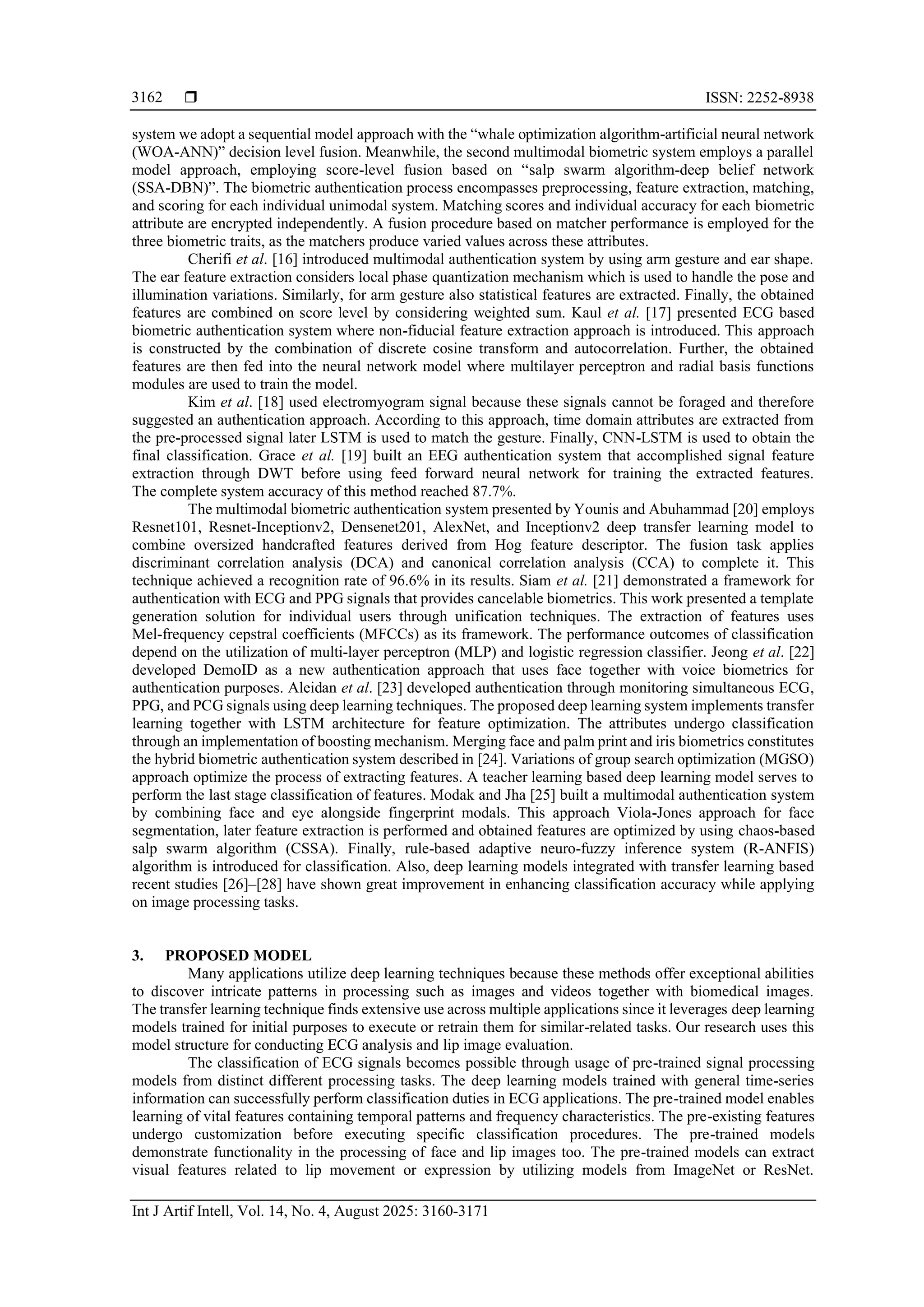 Deep transfer learning for classification of ECG signals and lip images in multimodal biometric ...