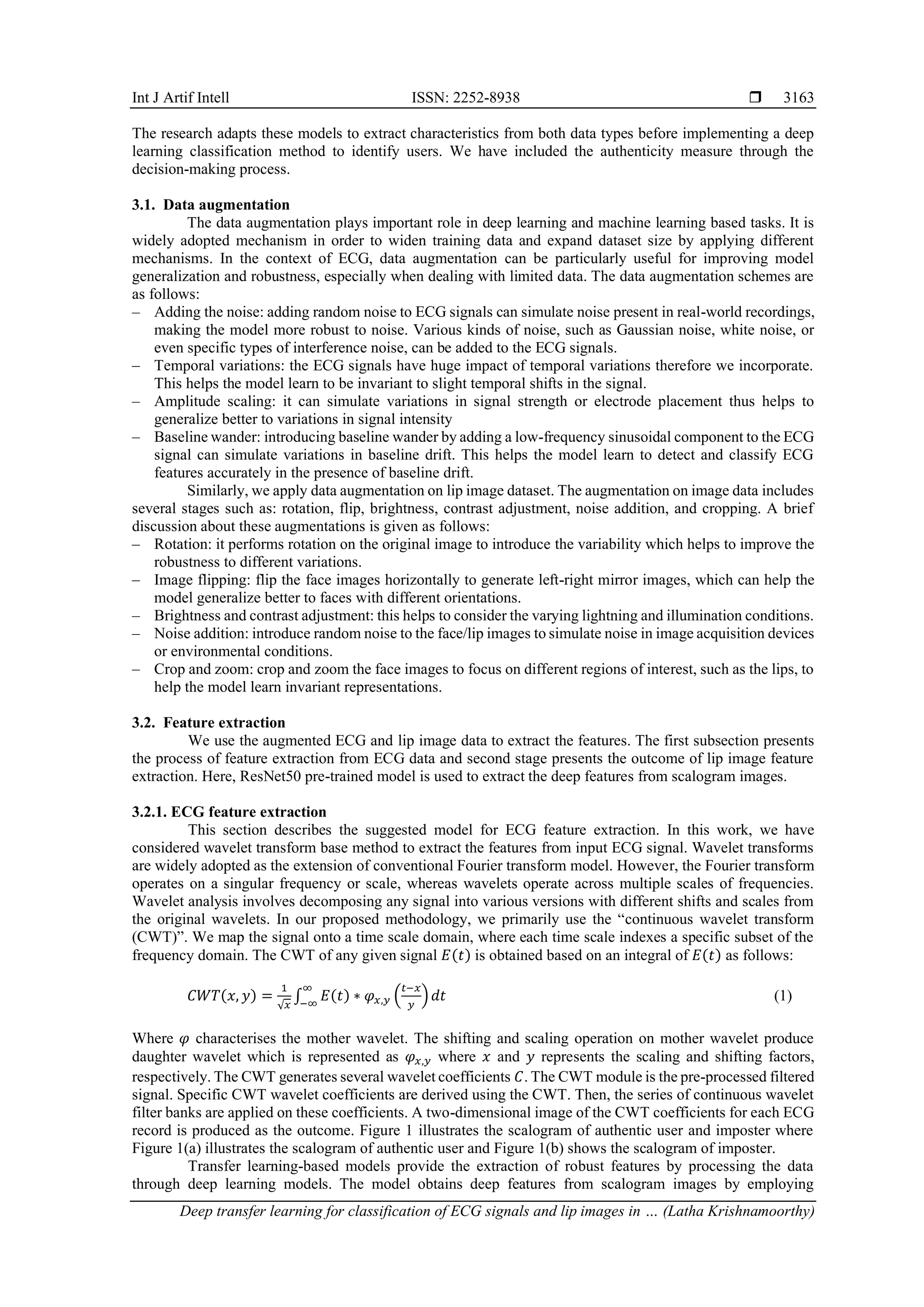 Deep transfer learning for classification of ECG signals and lip images in multimodal biometric ...