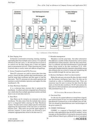 Estimation of Functional Size of a Data Warehouse System using COSMIC FSM Method | PDF