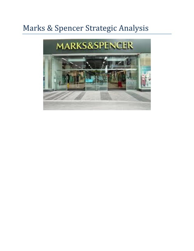 Marks & Spencer Strategic Analysis | PDF