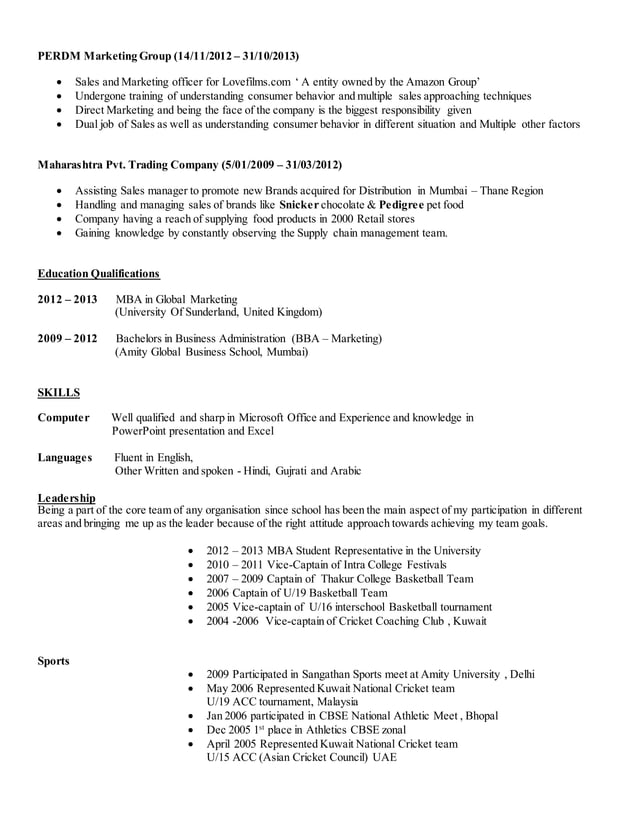 Resume - Hyder Husain 2015 | PDF