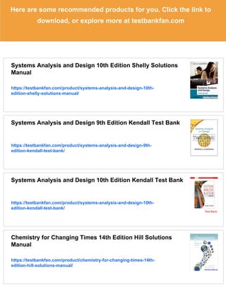 Systems Analysis and Design 9th Edition Shelly Test Bank | PDF
