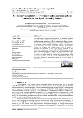 Scedasticity descriptor of terrestrial wireless communications channels for multipath clustering ...