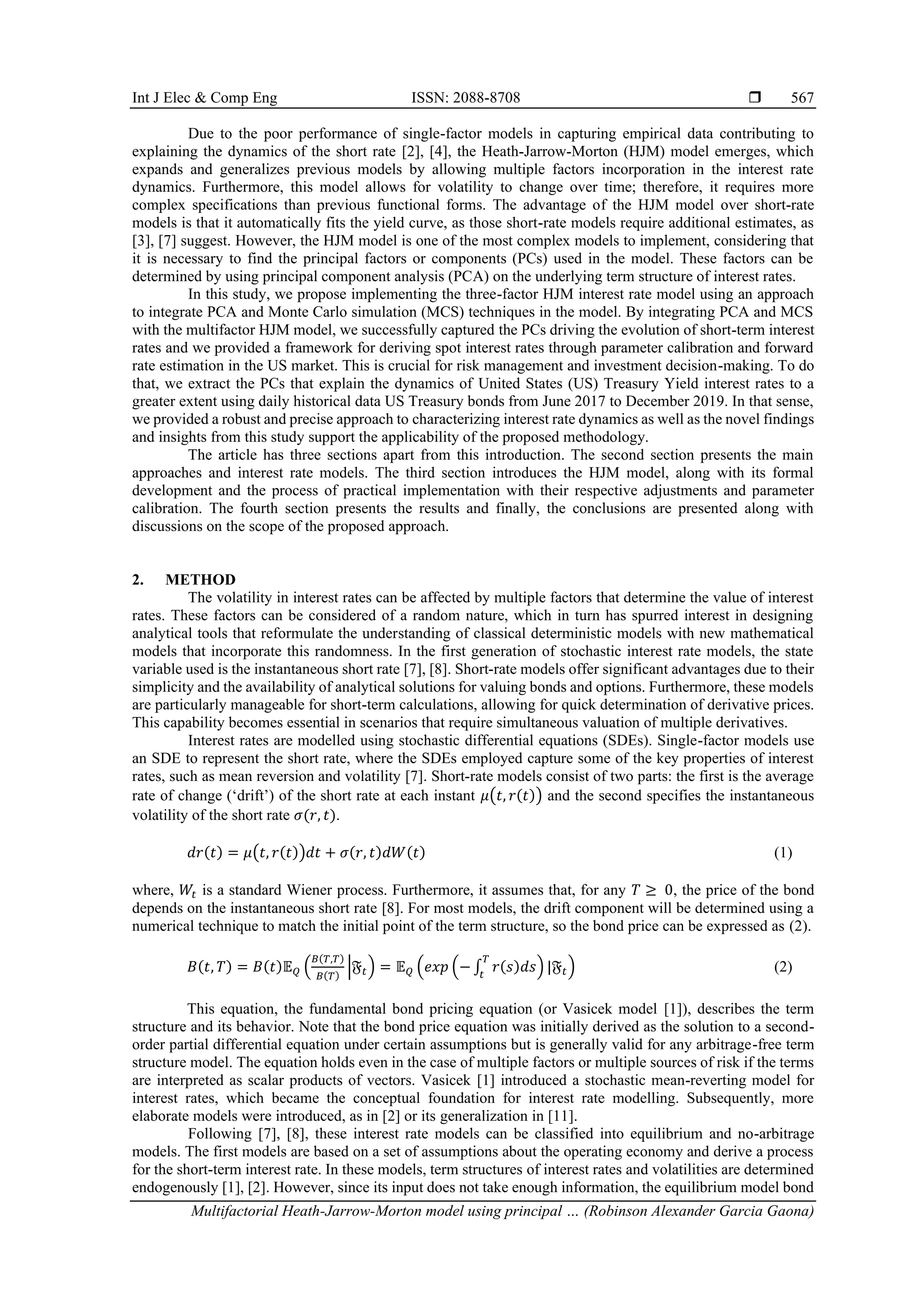 Multifactorial Heath-Jarrow-Morton model using principal component analysis | PDF