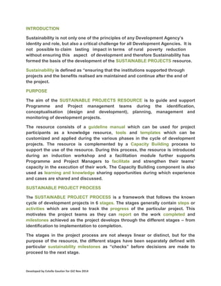 0 SUSTAINABLE PROJECTS OVERVIEW. 2 docx | PDF