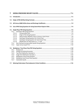 Relief System Design Guide Table of Contents | PDF