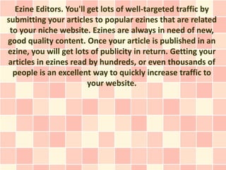 Get More Traffic Using Niche Articles | PPT