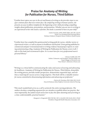 Anatomy of Writing for Publication for Nurses 3rd Edition Cynthia Saver ...