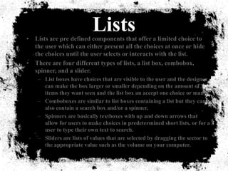 Common Interface Design Components | PPTX | Operating Systems ...