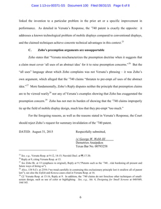 Versata's Sur-Reply re Patent Eligibility | PDF