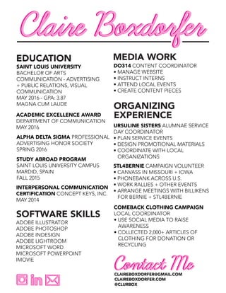 Claire Boxdorfer Resume | PDF