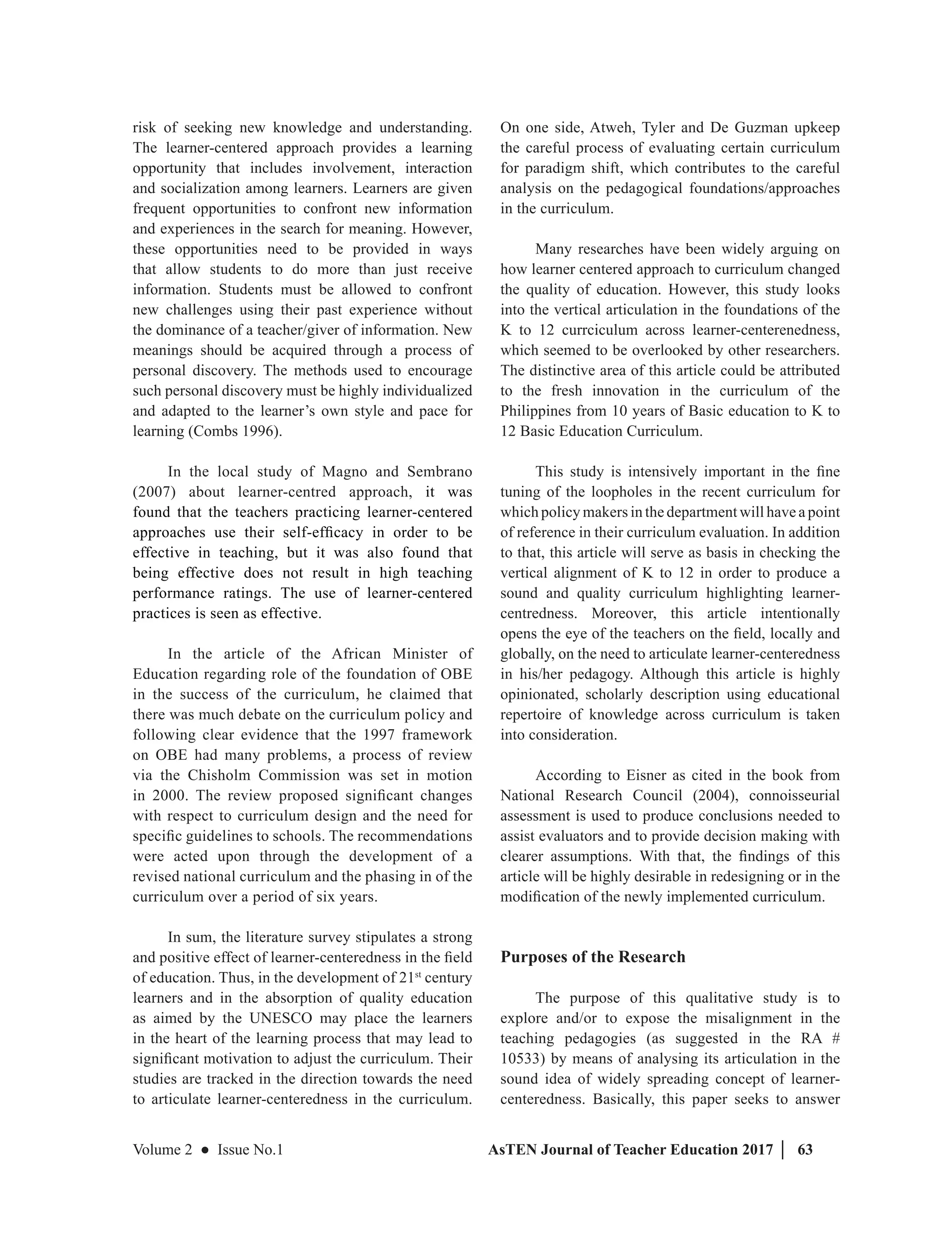 Articulating the Foundations of Philippine K to 12 Curriculum: Learner-Centeredness | PDF