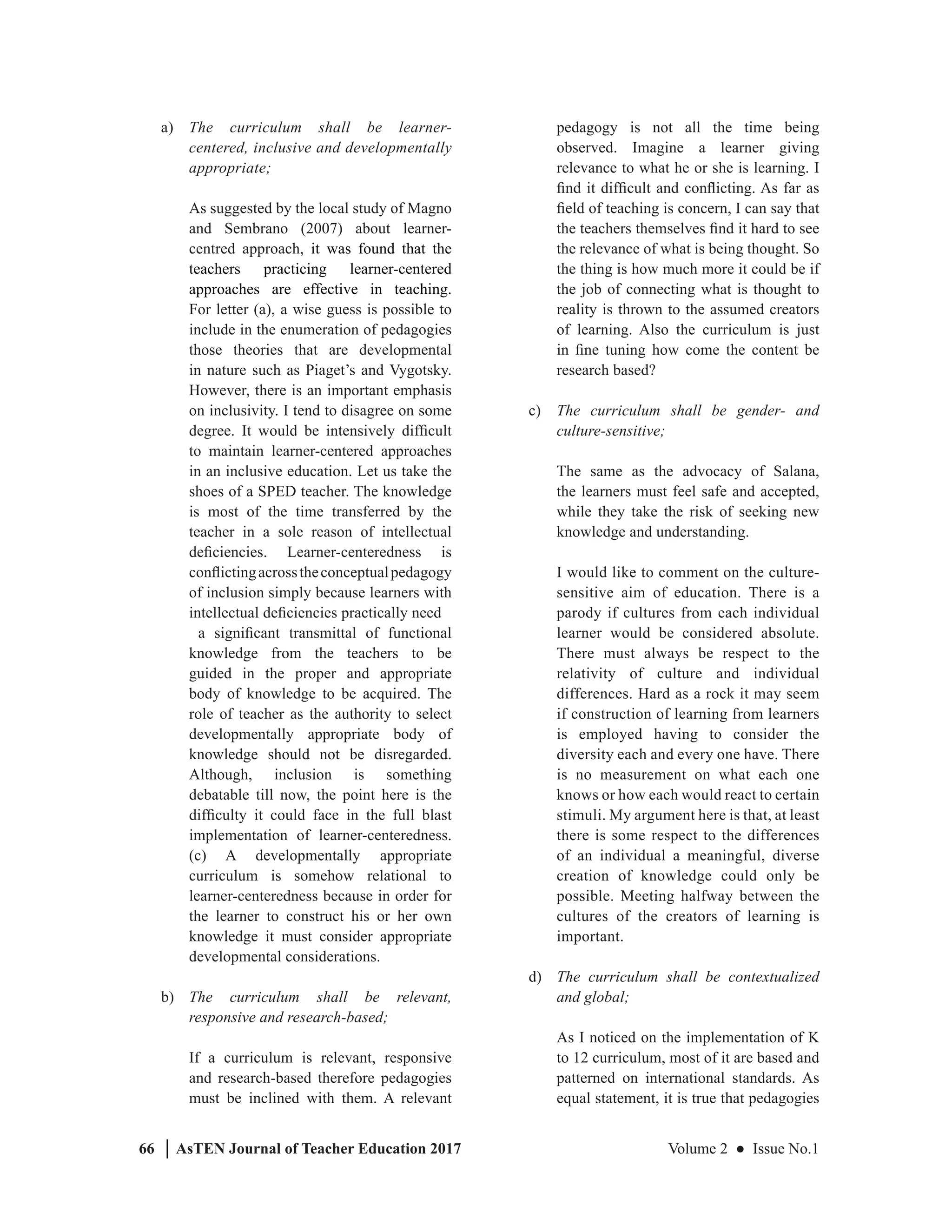 Articulating the Foundations of Philippine K to 12 Curriculum: Learner-Centeredness | PDF