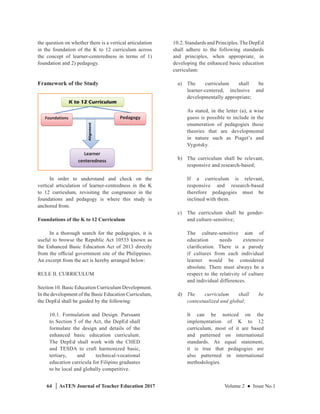 Articulating the Foundations of Philippine K to 12 Curriculum: Learner-Centeredness | PDF