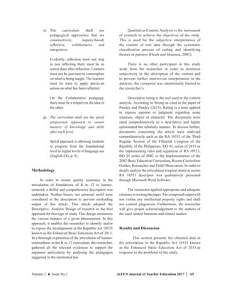 Articulating the Foundations of Philippine K to 12 Curriculum: Learner-Centeredness | PDF