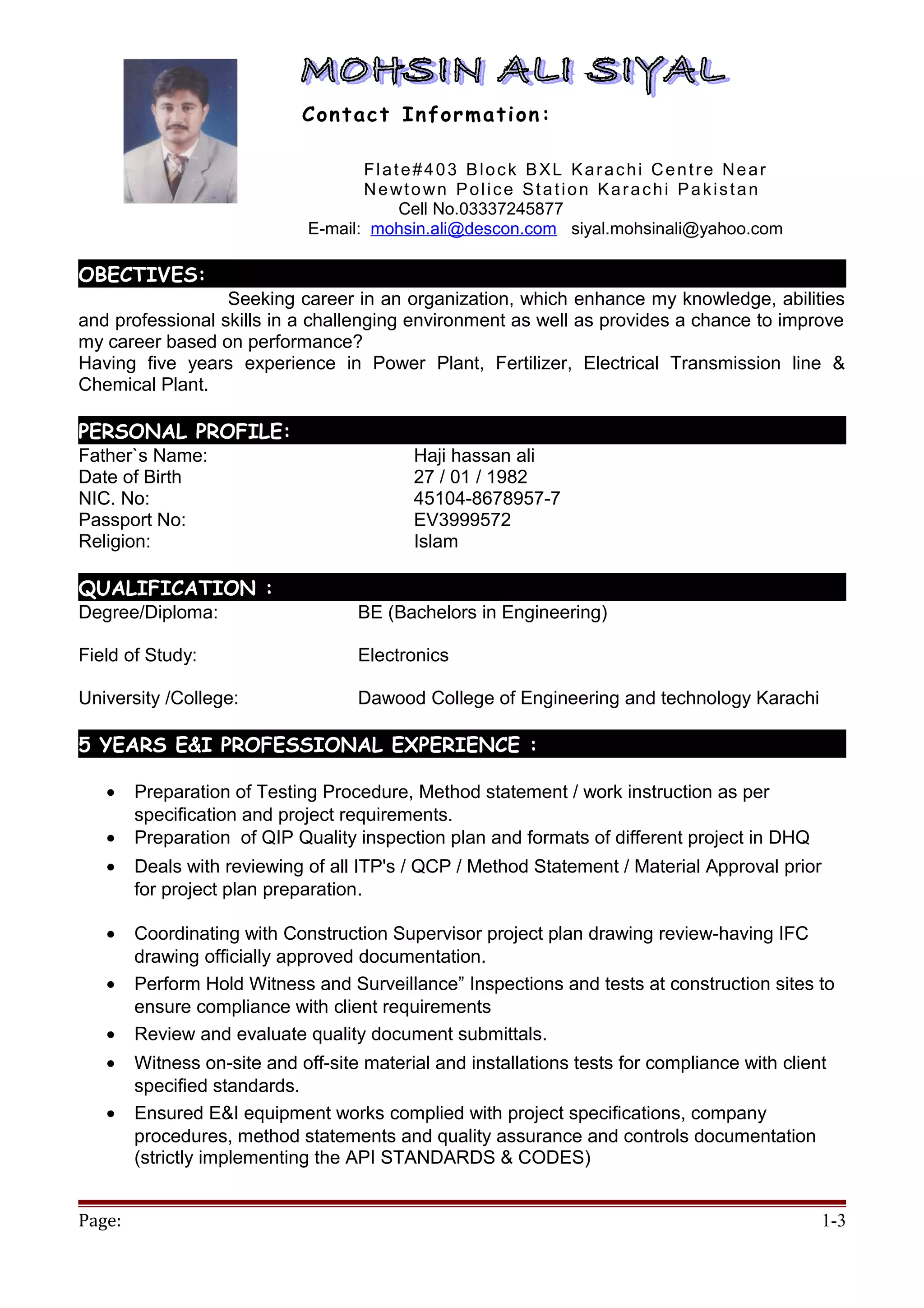 update cv AUG2011 | DOC