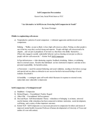 Self compassion presentation handout | DOCX