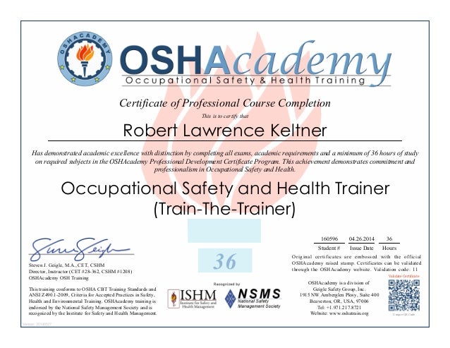 HSE Trainer Certification