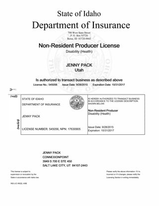 Idaho Non-Resident License | PDF