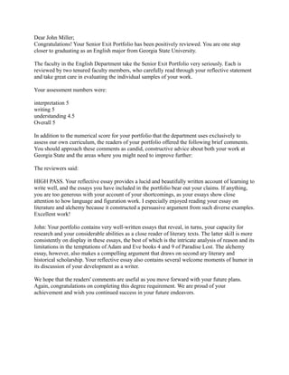 John Miller Senior Exit Portfolio | DOC