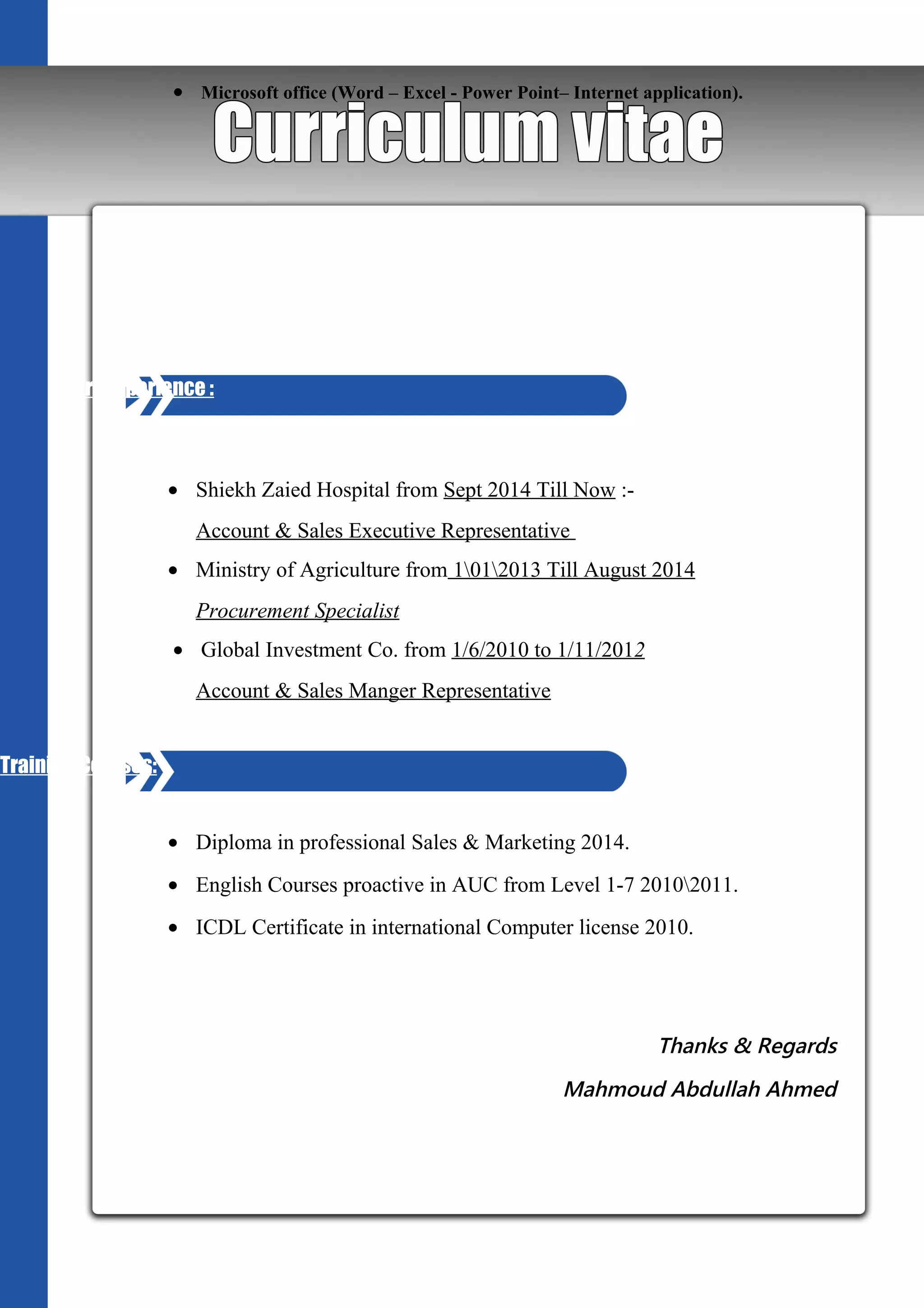 Mahmoud CV 2015 | PDF