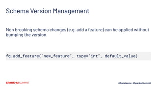 Building a Feature Store around Dataframes and Apache Spark | PPT