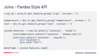 Building a Feature Store around Dataframes and Apache Spark | PPT