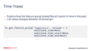 Building a Feature Store around Dataframes and Apache Spark | PPT