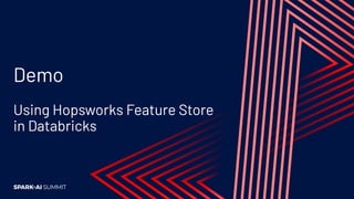 Building a Feature Store around Dataframes and Apache Spark | PPT