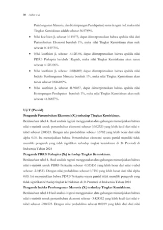 Pengaruh Pertumbuhan Ekonomi, PDRB Perkapita, Indeks Pembangunan Manusia, dan Ketimpangan ...