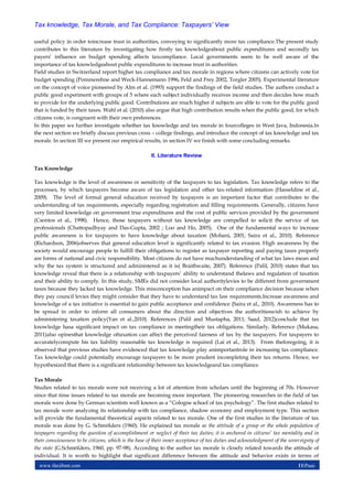 Tax knowledge, Tax Morale, and Tax Compliance : Taxpayers’ View | PDF