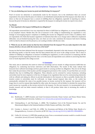 Tax knowledge, Tax Morale, and Tax Compliance : Taxpayers’ View | PDF