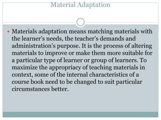Materials development | PPT