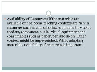 Materials development | PPTX