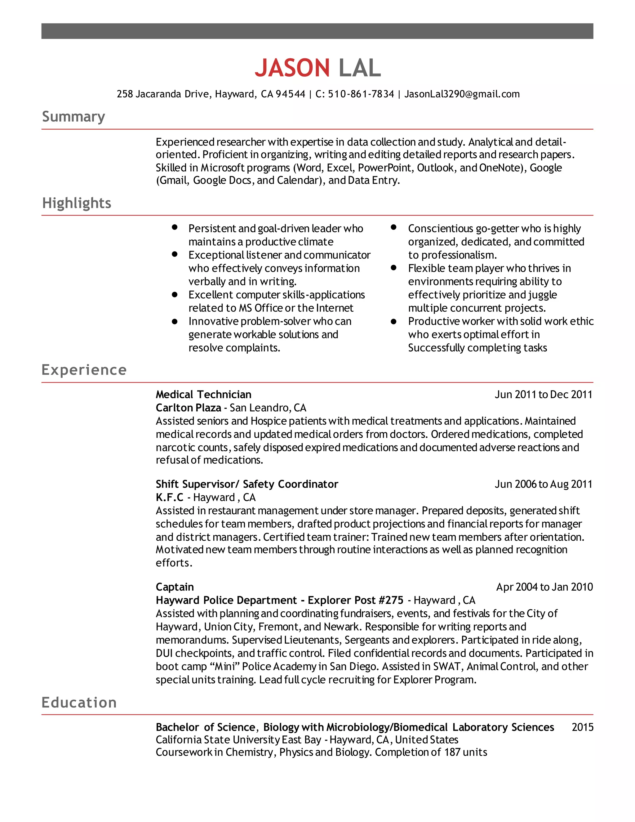 JASON LAL_RESUME | PDF