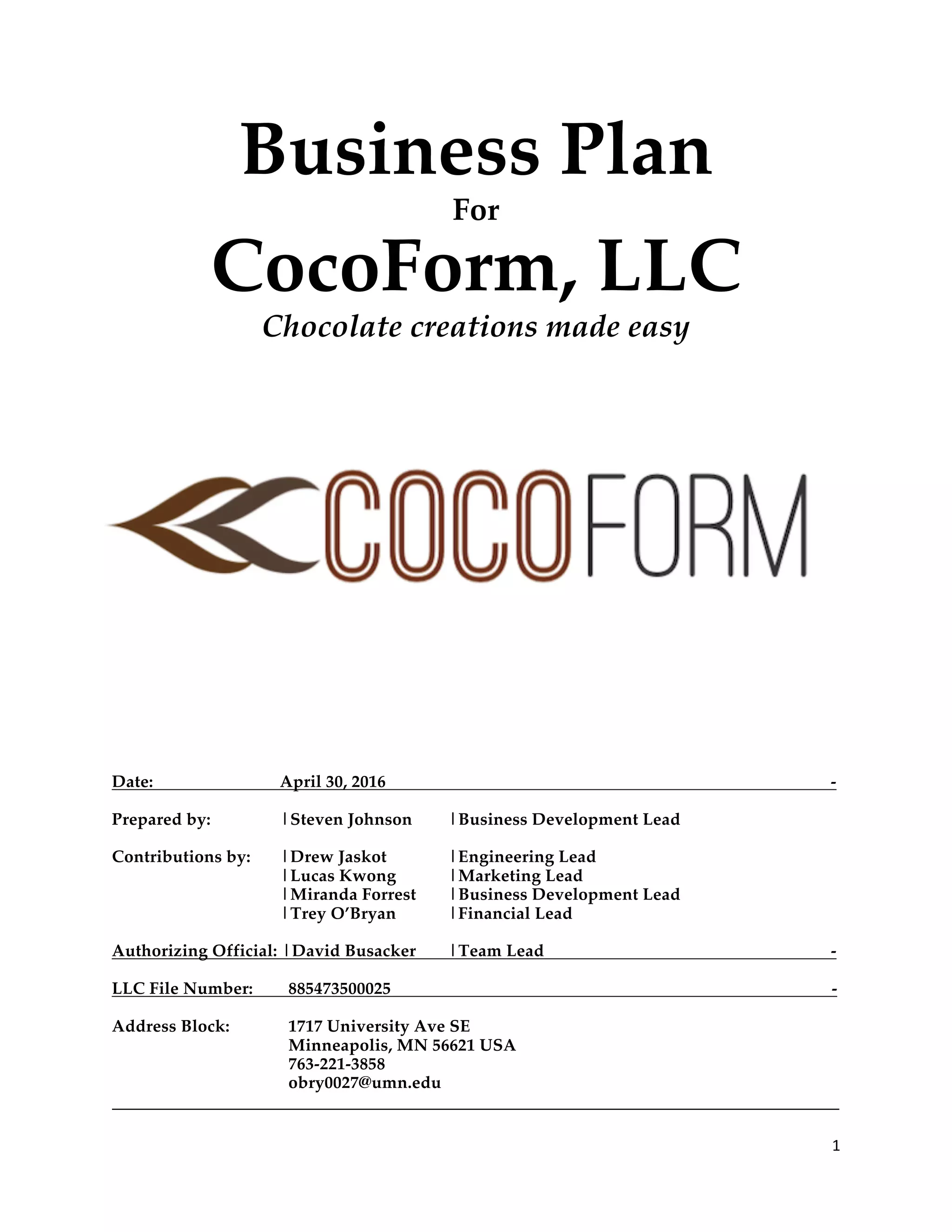 Mini Business Plan (Final) (1) | PDF