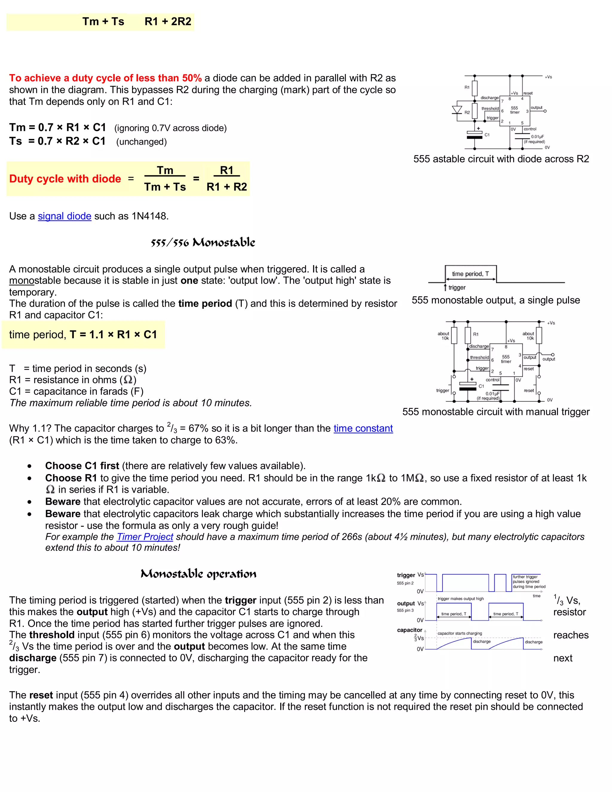 555 and 556 timer circuits | PDF