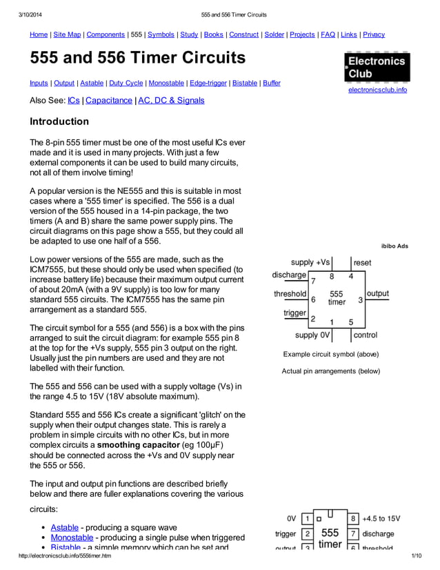 555 and 556 timer circuits | PDF | Home Appliances | Home & Garden