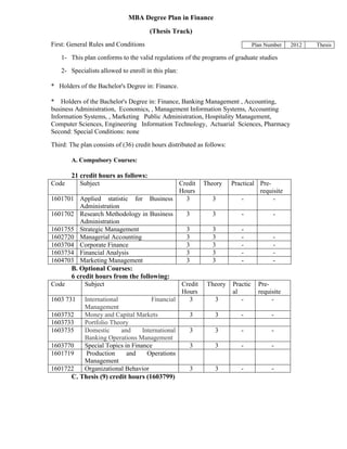 MA in Finance-MBA | PDF