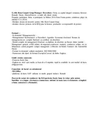 CURRICULUM VITAE DRAGOS BUCUR romana | PDF
