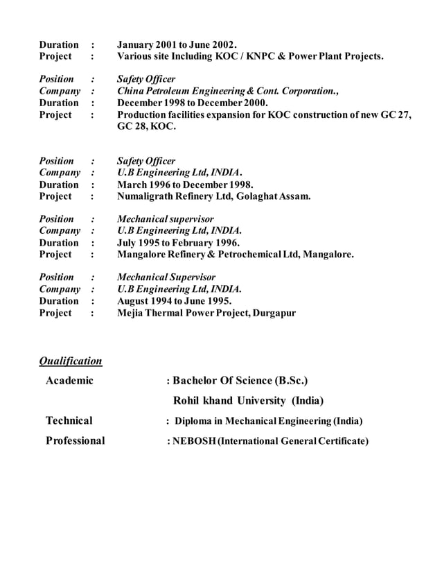 CV HSE Manager | DOCX